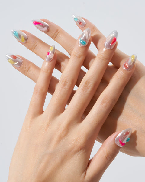 Cyber Candy(Handmade)/10 PCS|manicure|real nail gel|luxury|LGBT|Silver ...