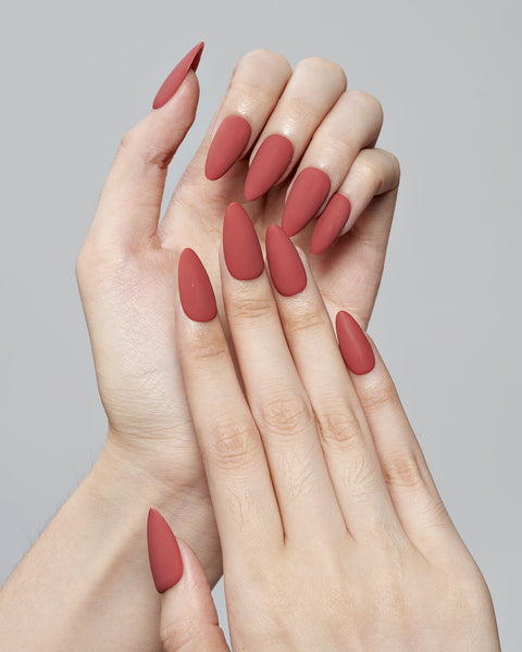 Roasted Chestnut (Handmade)|manicure|real nail gel|fall|red|matte ...
