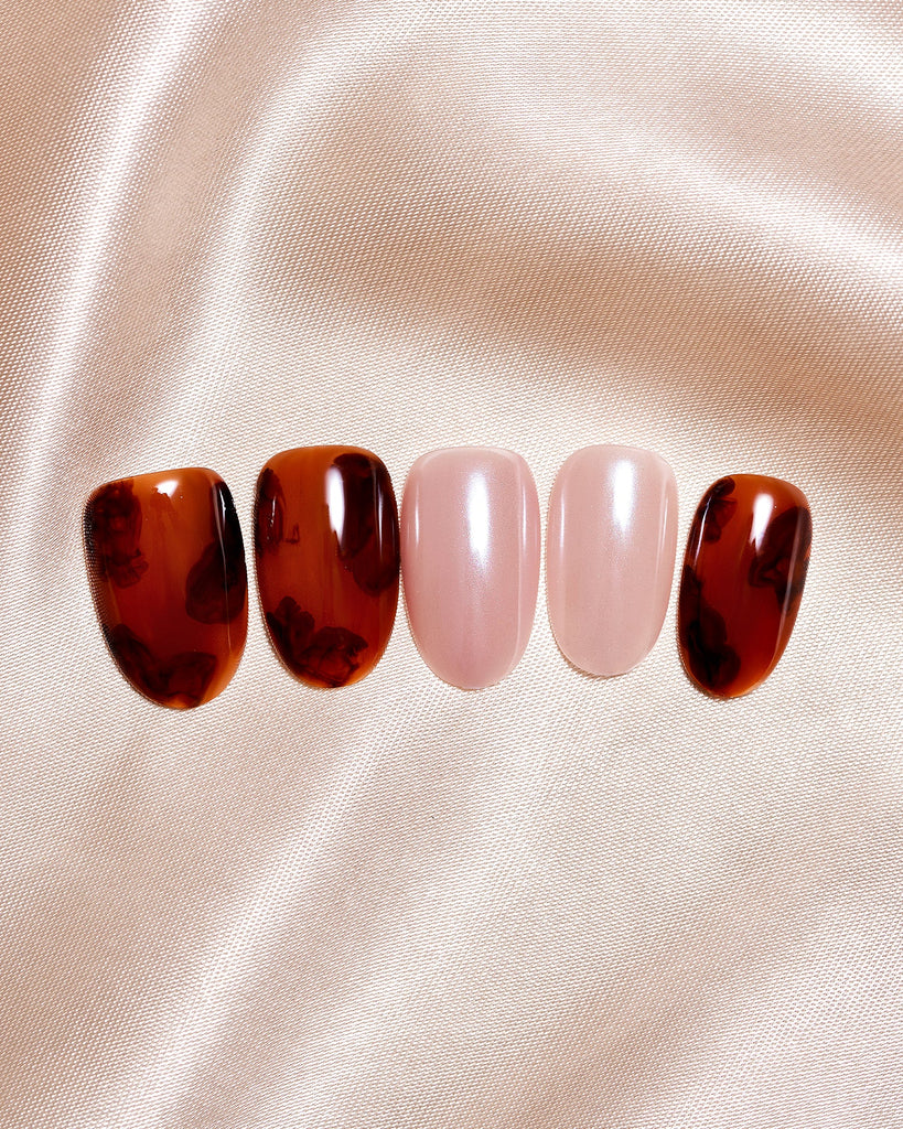 Toffee Twinkle (Handmade)|manicure|real nail gel|ombre|chrome nail|fall ...