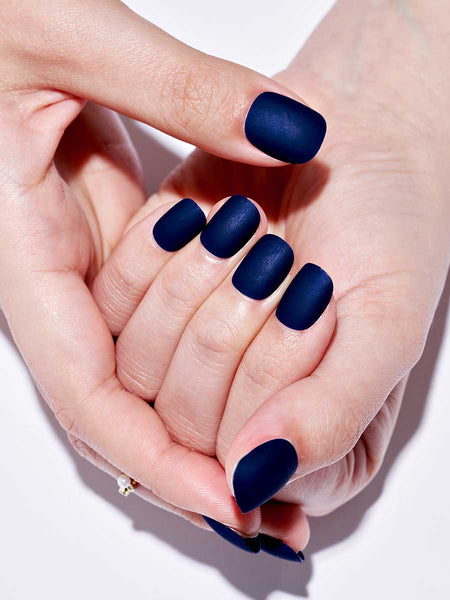 Prussian Blue Pigment|manicure|CSJP|blue| matte|squoval|short|solid ...
