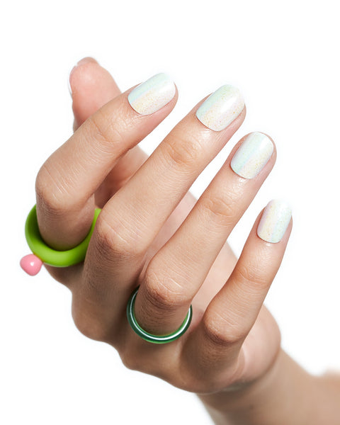 Airy Fairy|manicure|real nail gel|colourful|fine glitter|squoval|short ...