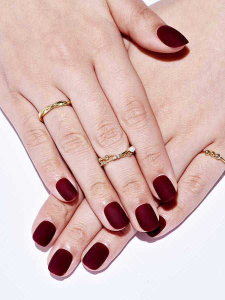 Red Velvet/Squoval|manicure |red| matte|squoval|short|solid|party ...